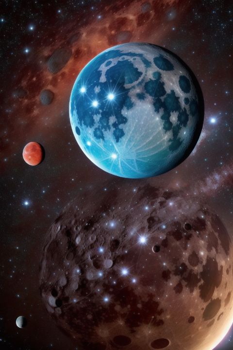 Blue Moon - My imagination - Paintings & Prints, Astronomy & Space ...