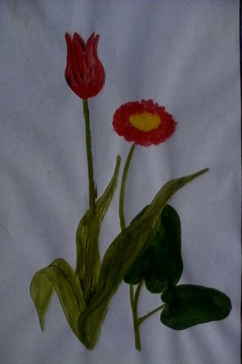 Tulip & lotus flowers - CAM's art - Paintings & Prints, Flowers, Plants ...