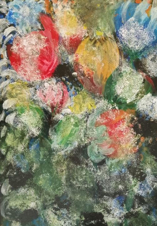 Blooming buddies - RayArt - Paintings & Prints, Abstract, Geometric ...