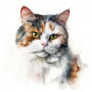 Korn Ja Cat Portrait Watercolor - Frank095 - Digital Art, Animals ...