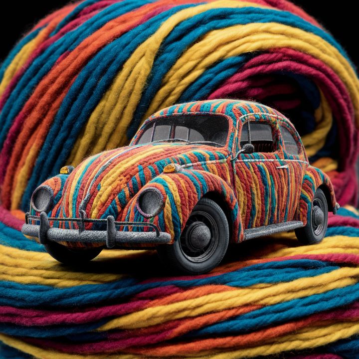 A car made precisely of threads - Design store - Digital Art & AI ...