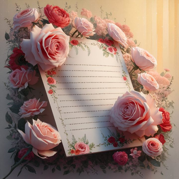 Writing paper decorated with a rose - Design store - Digital Art & AI ...