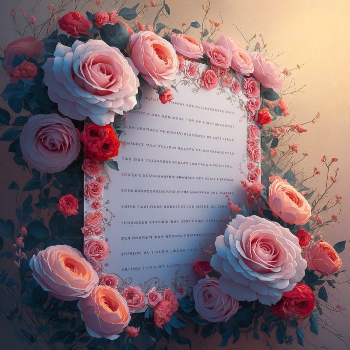 Writing paper decorated with roses - Design store - Digital Art & AI ...