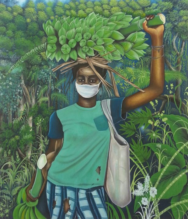 Women with bananas - Vanord Pierre - Paintings & Prints, Abstract ...