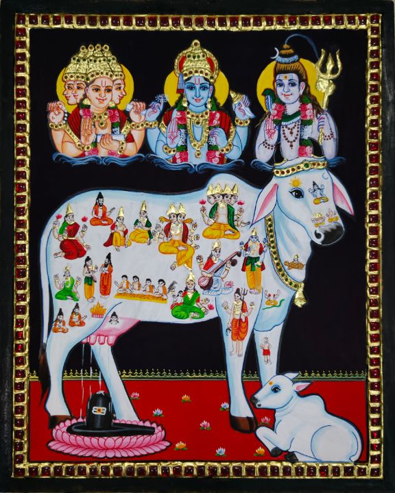 Tanjore painting Komadha Art 15x12 - Mokkshaart theserenesoul ...