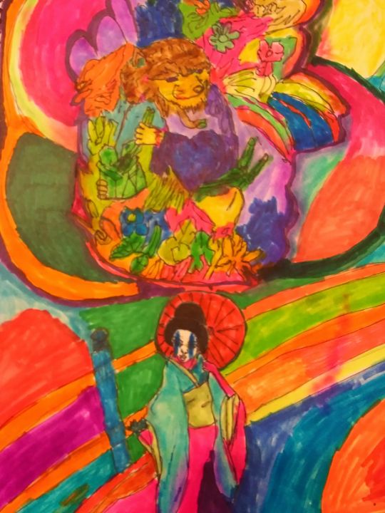 Woman and badger - Christopher Carpenter artwork - Drawings ...