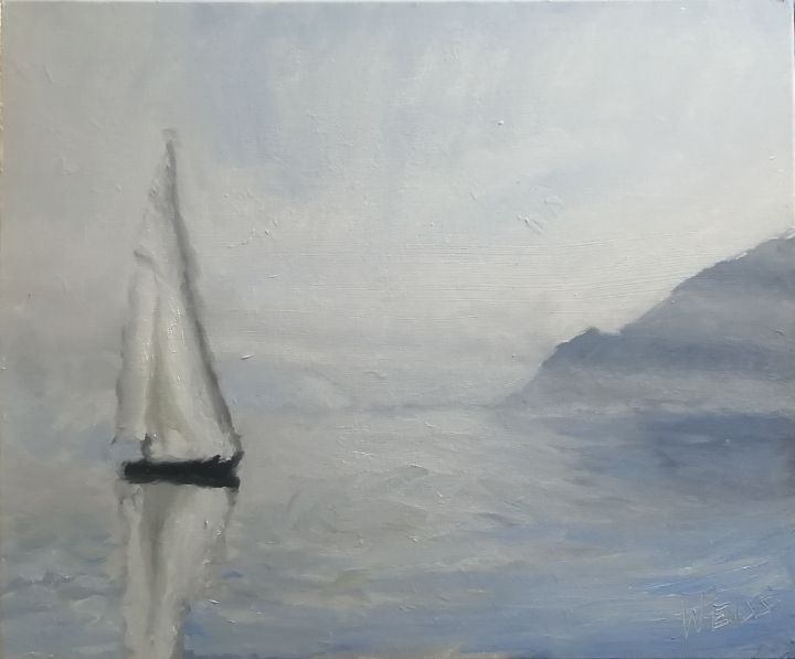 Reflection of a Sailboat - Thomas Weiss - Paintings & Prints, Sports ...