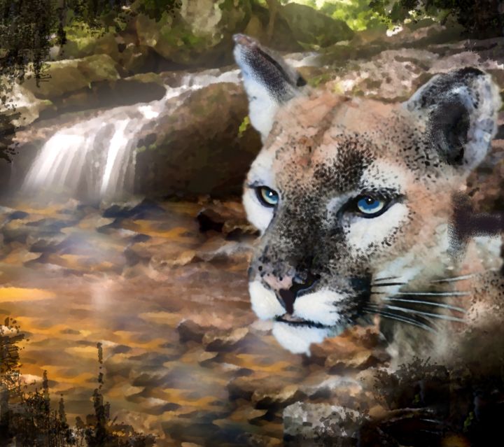 Arizona Lion - Wayne Ligon - Digital Art & AI, Animals, Birds, & Fish ...