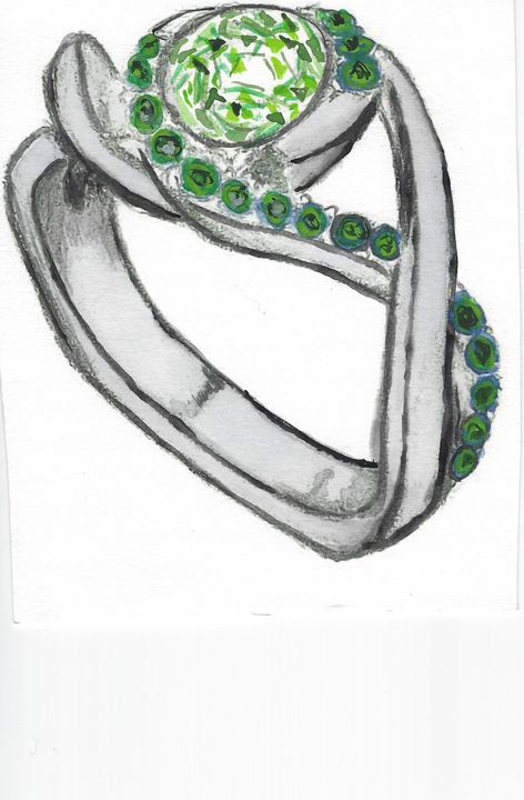 Watercolor diamond ring - Jessica Murdoch - Paintings & Prints ...