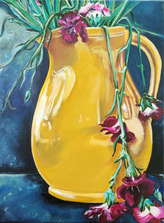The Yellow Jug - Amy Wicherski - Paintings & Prints, Still Life, Floral ...