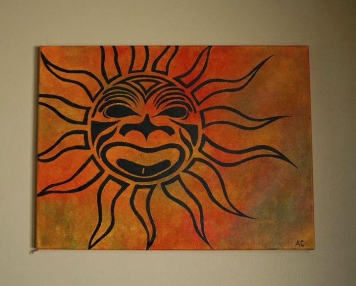 Tiki sun god - Paintings by Adam Cottone - Paintings & Prints, Ethnic ...