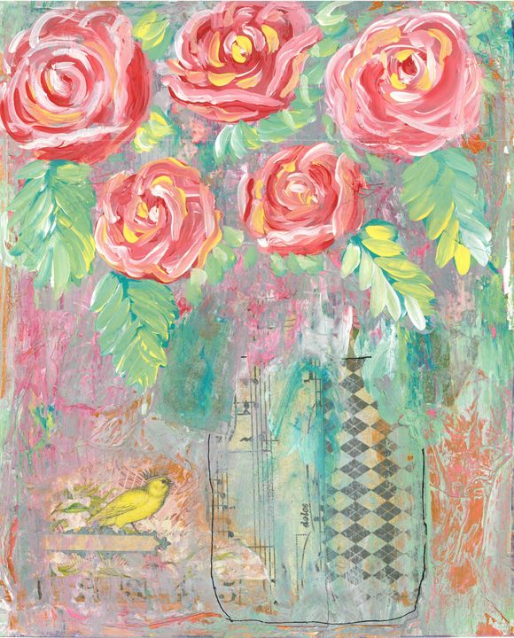 Flora Mixed Media - Shawnta Williams - Paintings & Prints, Flowers ...