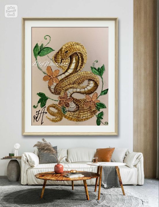 Textured acrylic cobra painting - LilyWhiteart - Paintings & Prints ...