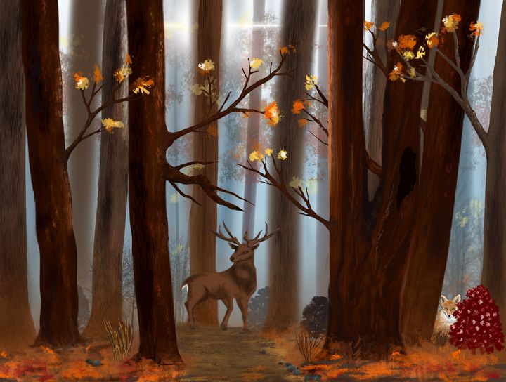 Autumn Forest - David Montgomery - Digital Art & AI, Landscapes ...