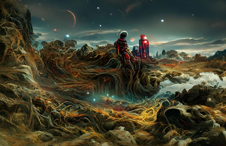 Alien Landscape in Outer Space - MankDhani | Studio | Art - Drawings ...