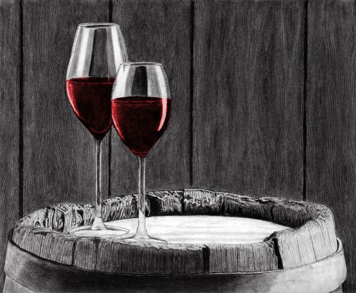 Red Wine Glasses - Steve Walker Art - Paintings & Prints, Food ...