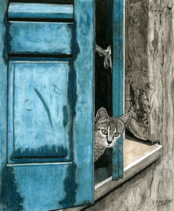 The Curious Cat - Steve Walker Art - Paintings & Prints, Buildings ...