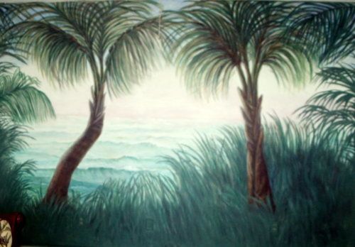 Palm Tree Mural - StudioBlitz by Lalla - Paintings & Prints, Landscapes ...