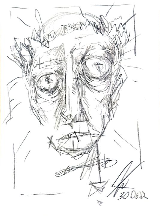 Abstraktes Portrait auf DIN A4 - Jasir - Paintings & Prints, Abstract ...