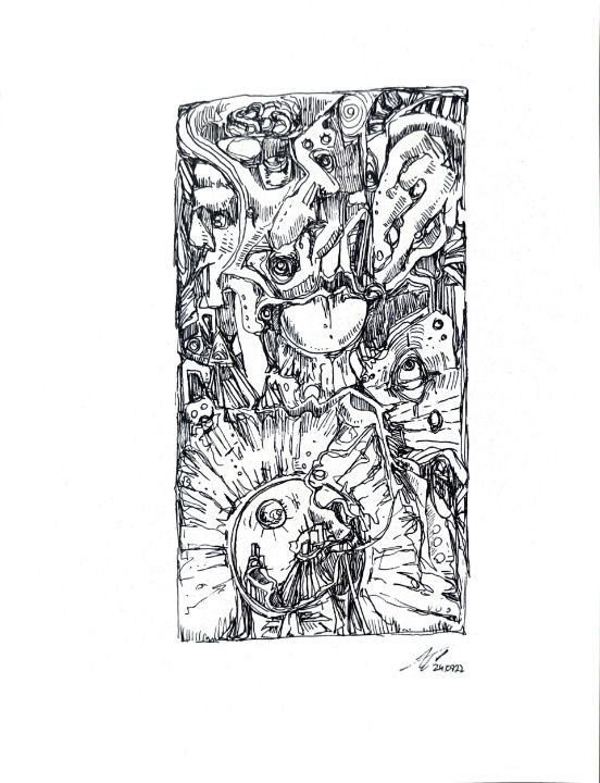 Doodle auf DIN A4 - Jasir - Paintings & Prints, Abstract, Organic - ArtPal