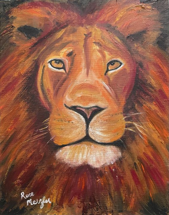 Lion's Glare - Rose Metzler - Paintings & Prints, Animals, Birds ...
