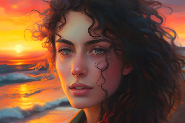 Green Eyes and Curly Locks - Profound printings - Digital Art, People ...