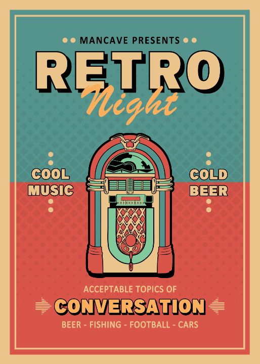 Mancave Presents - Retro Night - Inspired Images - Digital Art & AI ...