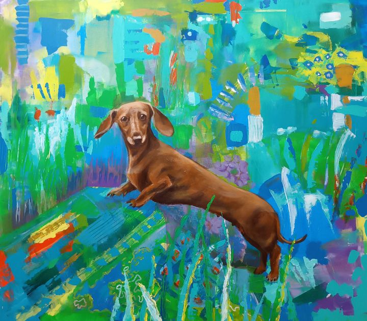 Jamniczka - Malarstwo Maria Albin - Paintings & Prints, Animals, Birds ...