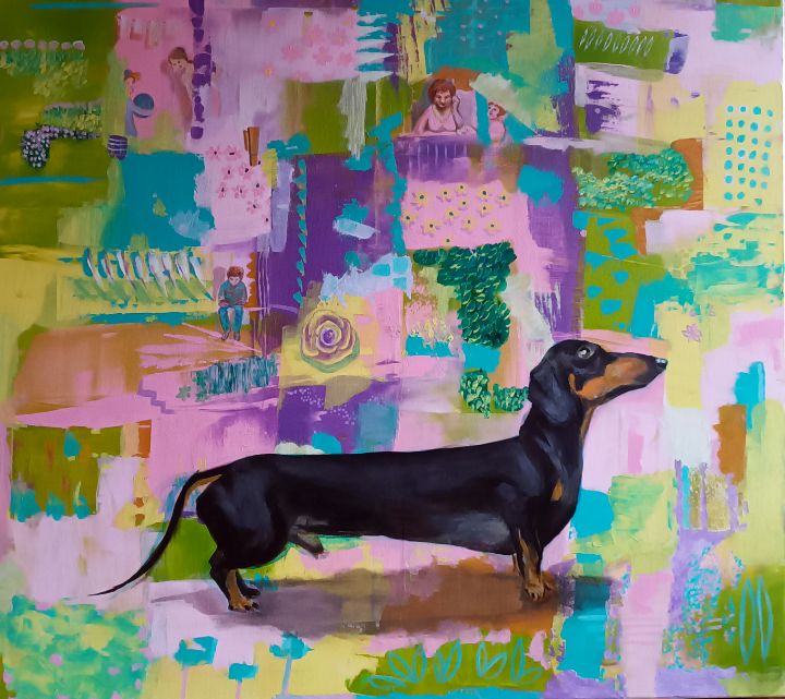 Wiosenny jamnik - Malarstwo Maria Albin - Paintings & Prints, Animals ...