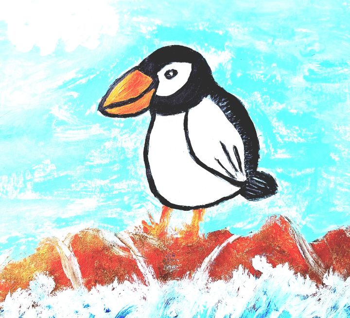 Sir Puffin - Art by gigi - Paintings & Prints, Animals, Birds, & Fish ...