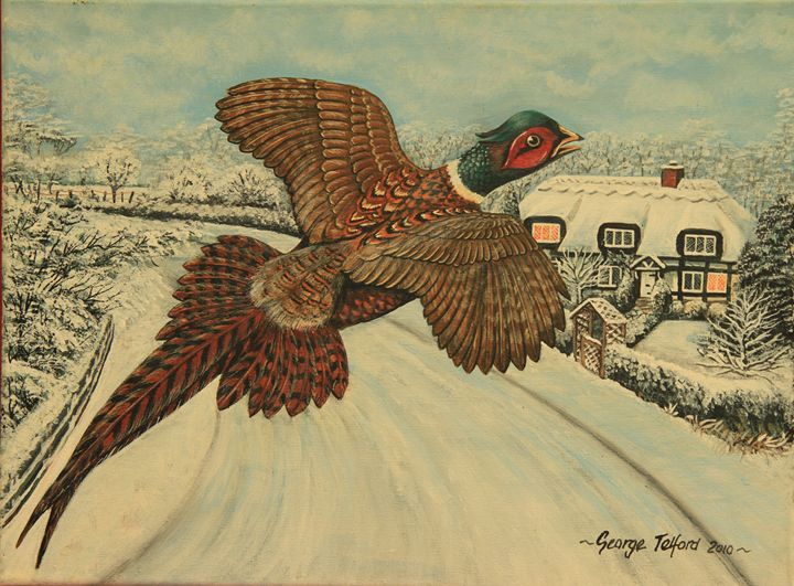 A Startled Pheasant - george telford - Paintings & Prints, Animals ...