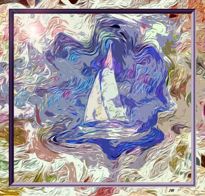 Waves - Art Studio 99 - Digital Art & AI, Abstract, Collage - ArtPal