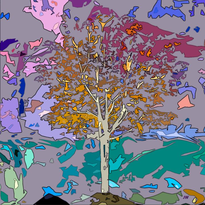 Tree Burst - Art Studio 99 - Digital Art & AI, Abstract, Landscape - ArtPal