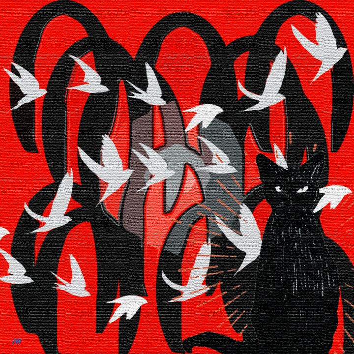 Black Cat Attack - Art Studio 99 - Digital Art, Animals, Birds, & Fish ...