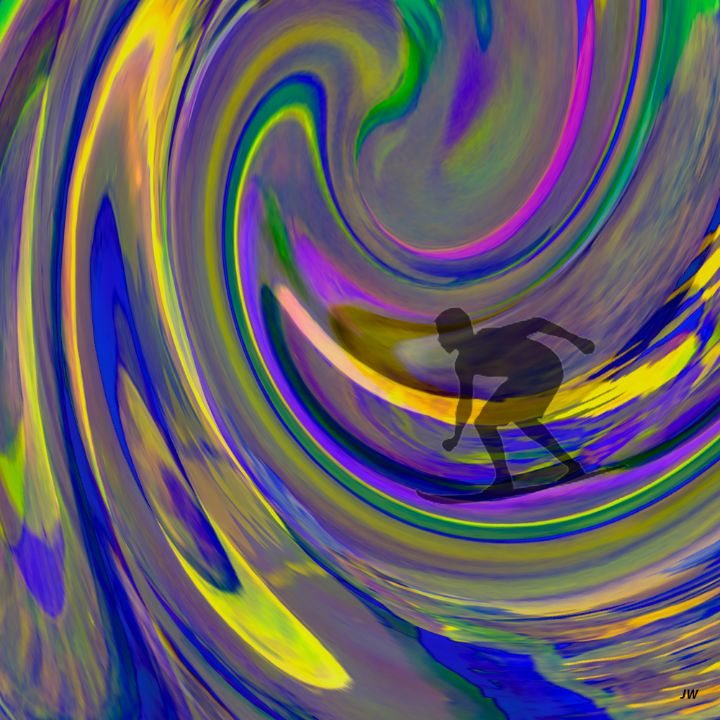 The Big Wave - Art Studio 99 - Digital Art & AI, Abstract, Collage - ArtPal