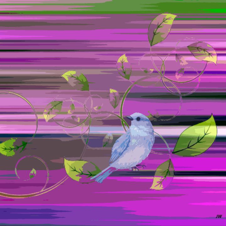 Blue Bird in the Garden - Art Studio 99 - Digital Art & AI, Abstract ...