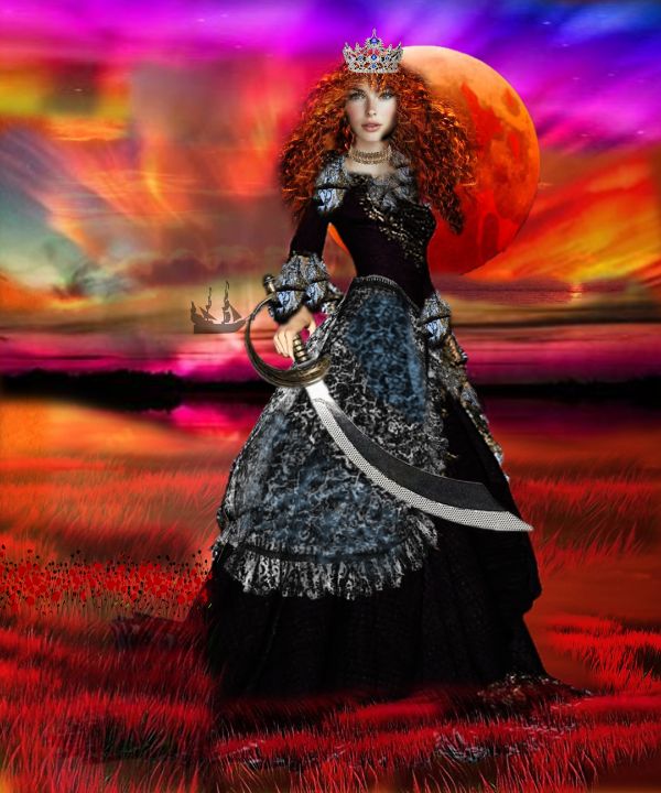 The Red Pirate Princess - Trish Brown - Digital Art & AI, People ...