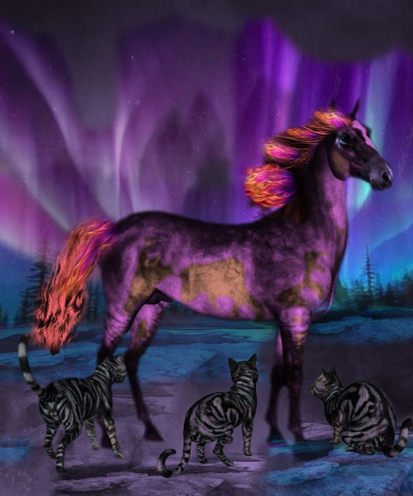Purple Horse - Trish Brown - Digital Art & AI, Animals, Birds, & Fish ...