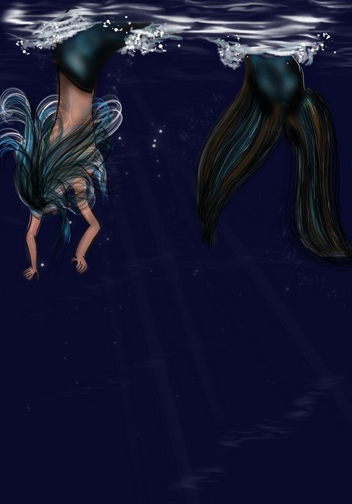 Diving mermaid - ISurfLikeAGirl - Digital Art, Fantasy & Mythology ...
