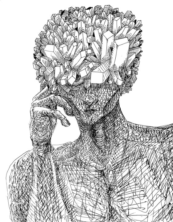 pondering - astrid ztar - Drawings & Illustration, Abstract, Other ...