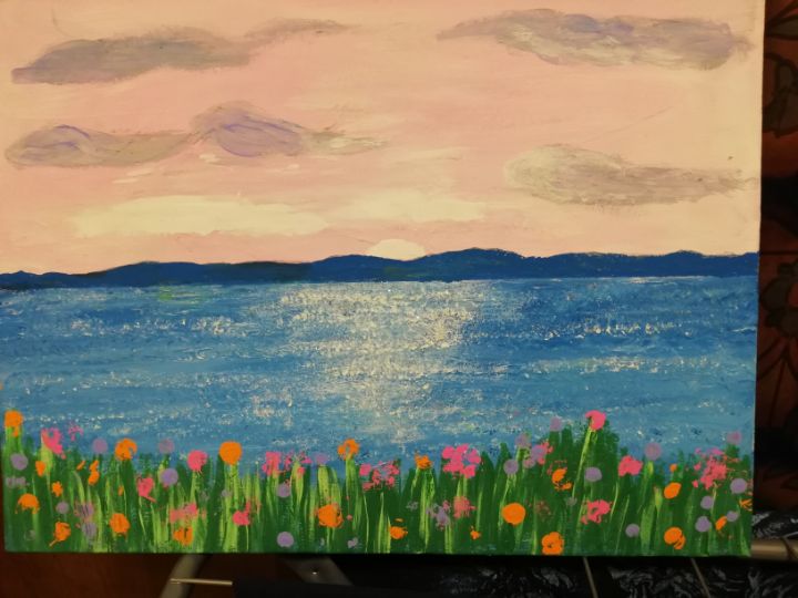 Lake in spring - Magda - Paintings & Prints, Landscapes & Nature, Lakes ...