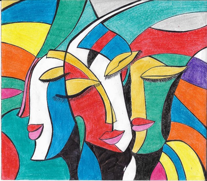 Abstract unique drawing Living colour Paintings Prints Abstract Color ArtPal