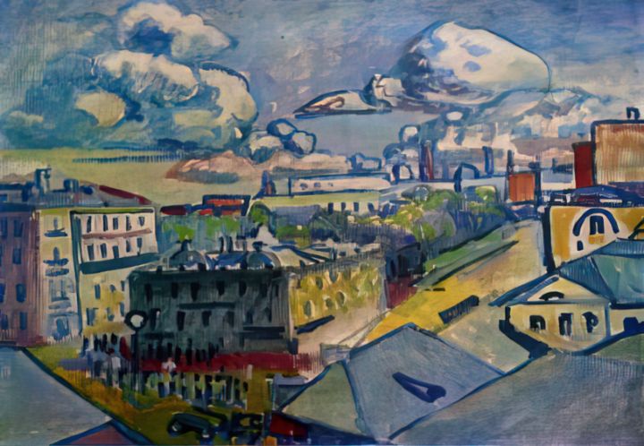 MOSCOW ZUBOVSKAYA SQUARE STUDY 1916 - Wassily Kandinsky - Paintings ...