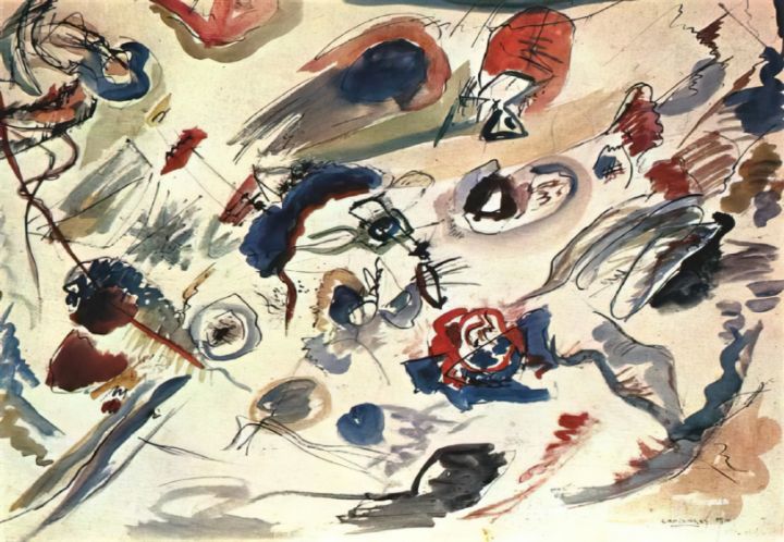 FIRST ABSTRACT WATERCOLOR 1910 - Wassily Kandinsky - Paintings & Prints ...