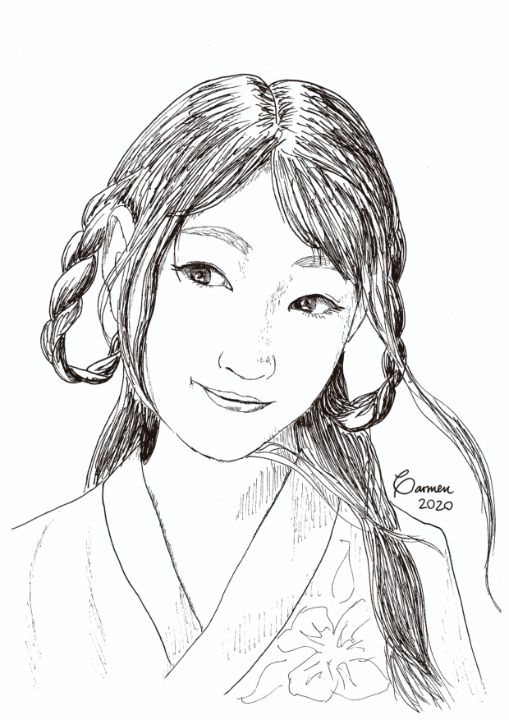 Chinese girl portrait - Carmencita - Drawings & Illustration, Ethnic ...
