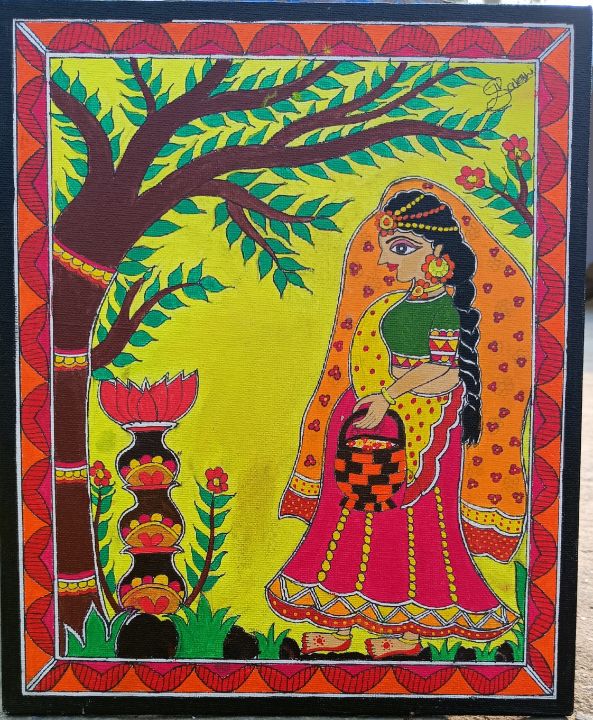 Sita in phulwari - Sakshi Priya - Paintings & Prints, Ethnic, Cultural ...