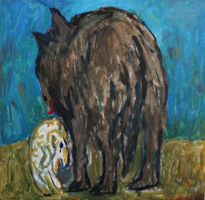 The Wolf and the Lamb - Mikhey Chikov - Paintings & Prints, Animals ...