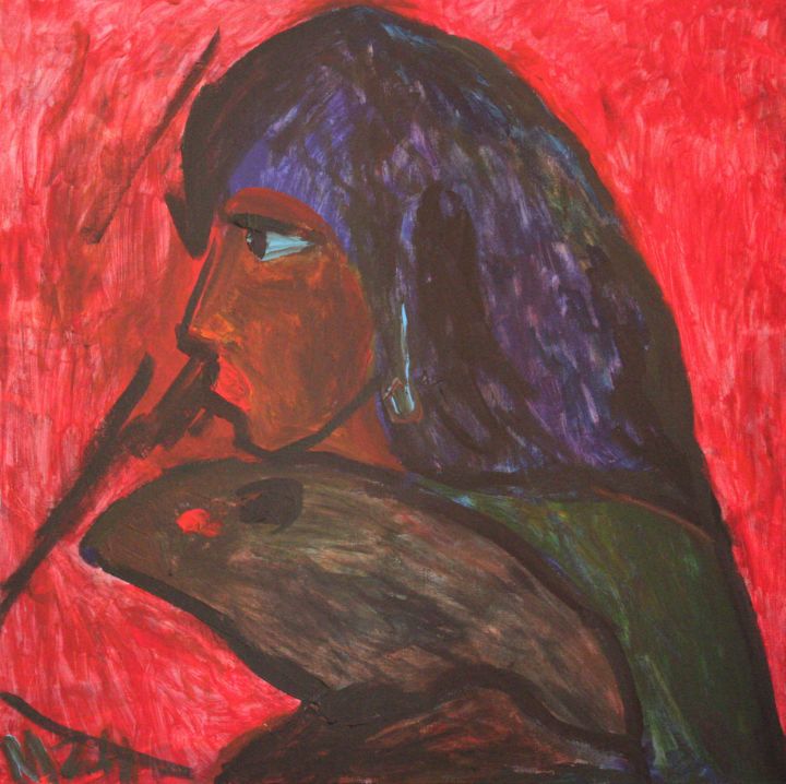 Lady in red - Mikhey Chikov - Paintings & Prints, People & Figures ...