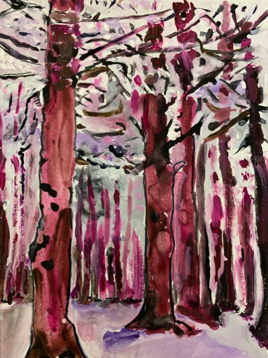 Winter Birch - Sue's Muse - Paintings & Prints, Flowers, Plants ...