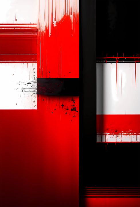Abstract three color red black white - art by ahmad - Digital Art ...